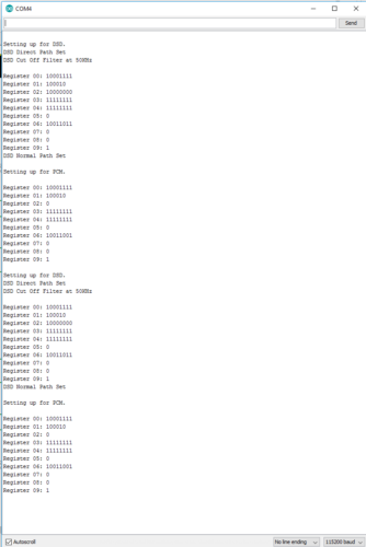 Controlling an AK4490 DAC with an Arduino | Dimdim's Blog